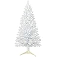 Amazon.com: leeheeyee 4ft Lighted Artificial White Christmas Tree, Not Pre-lit White Tinsel Pine ...