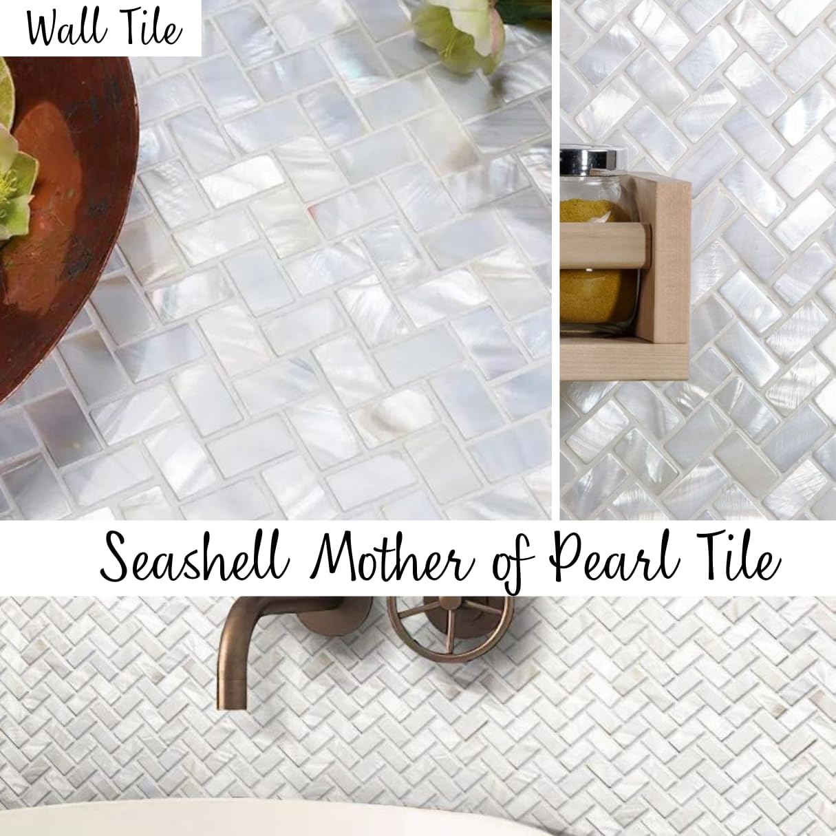Mua Tenedos Genuine Mother of Pearl White Oyster Herringbone Shell ...