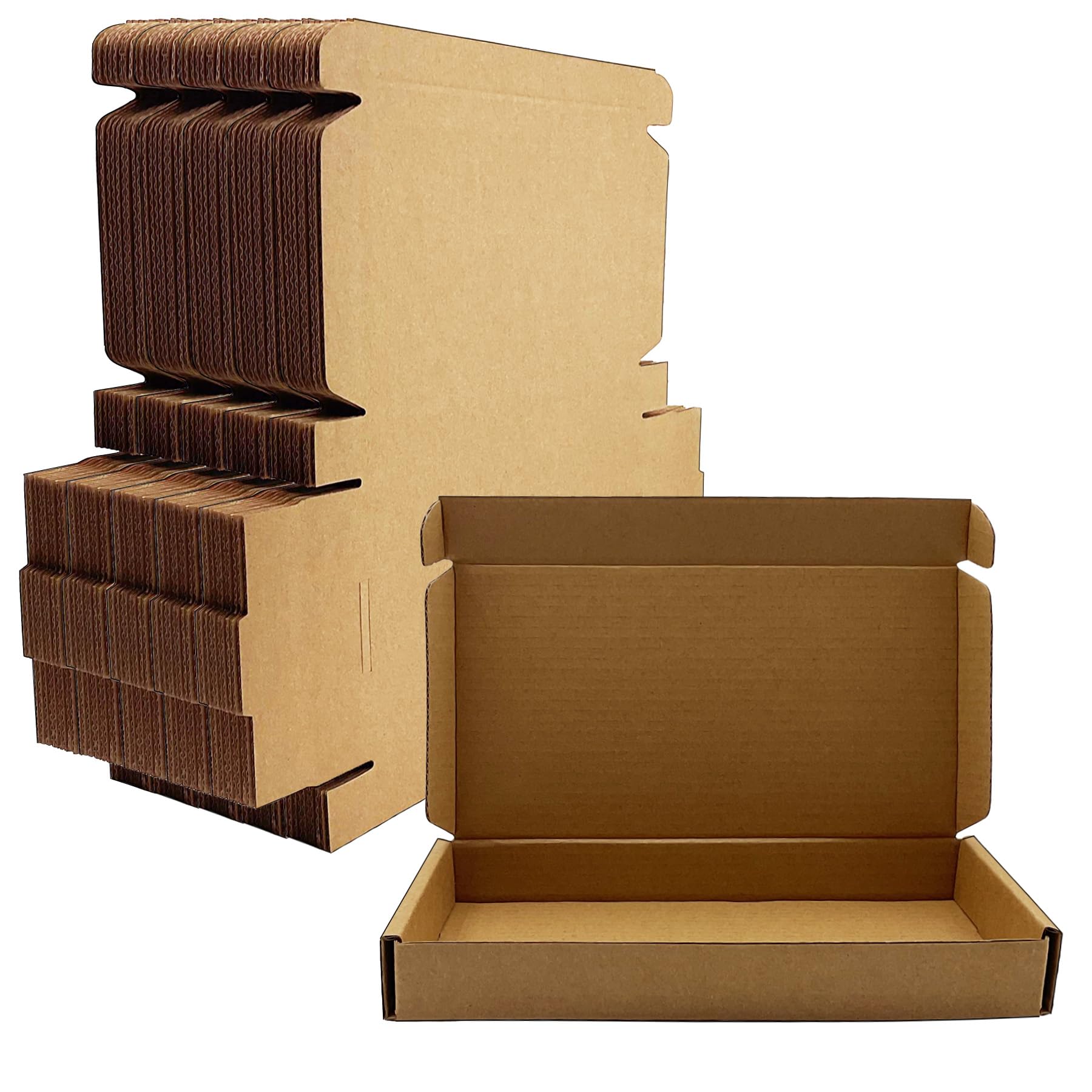 8x4x1 inch Small Shipping Boxes 50 Pack, Brown Kraft Corrugated ...