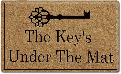 Amazon.com : Artsbaba Door Mat The Key's Under The Mat Doormat Rubber ...