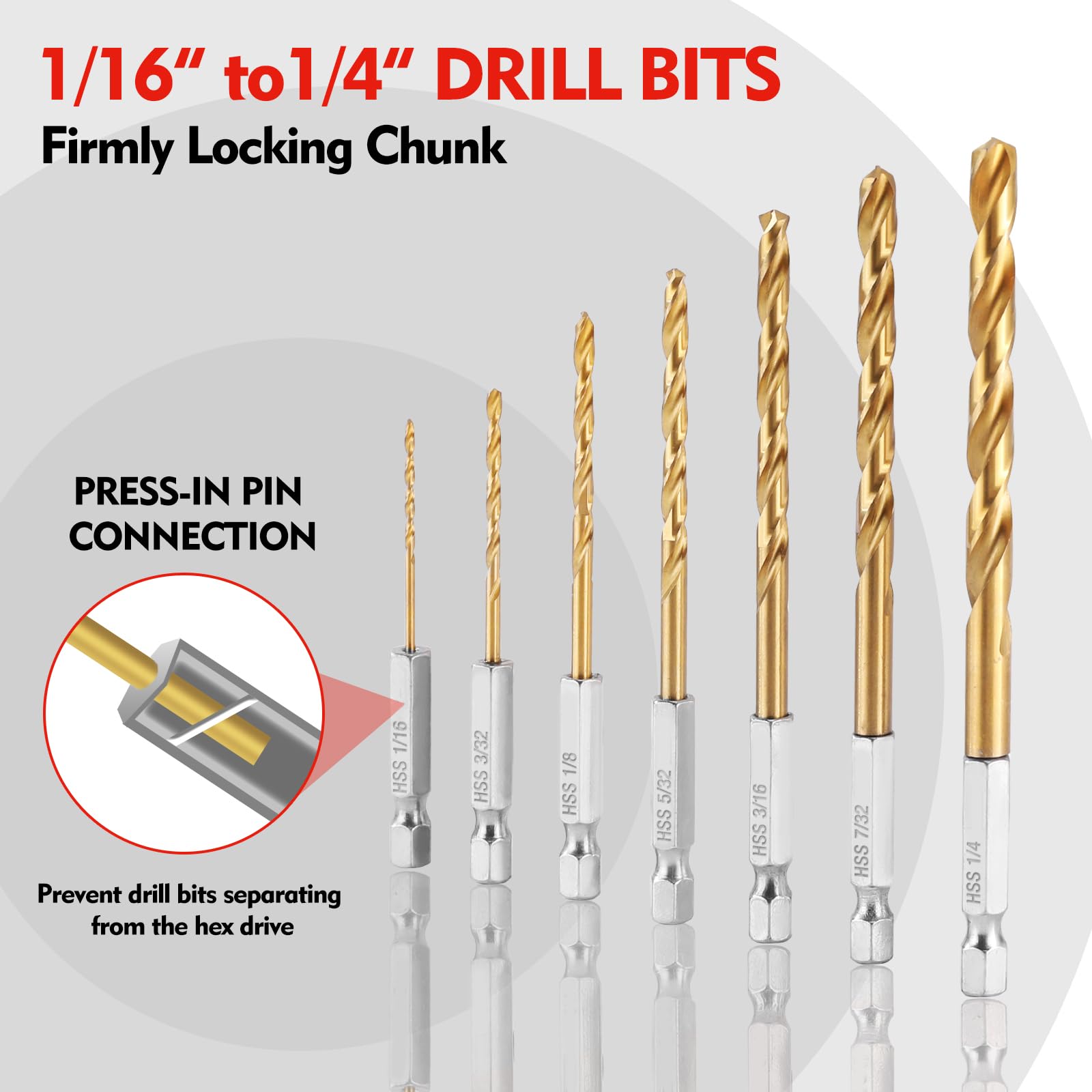 Mua WORKPRO 9-Piece 1/4" Hex Shank Drill Bit Set, Titanium Plating HSS ...