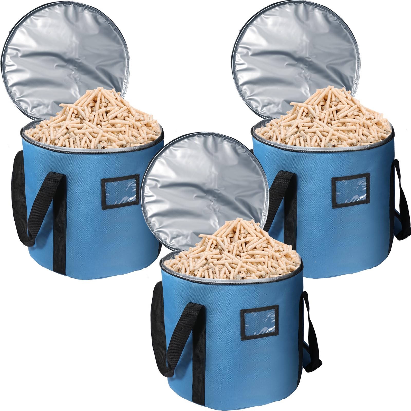 Clysee 3 Pcs 20lbs Fuel Pellet Storage Bag Stay Dry Pellet Bin Wood ...