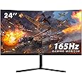 Amazon.com: CRUA 24 inch 144hz/165hz Curved Gaming Monitor，FHD 1080P ...