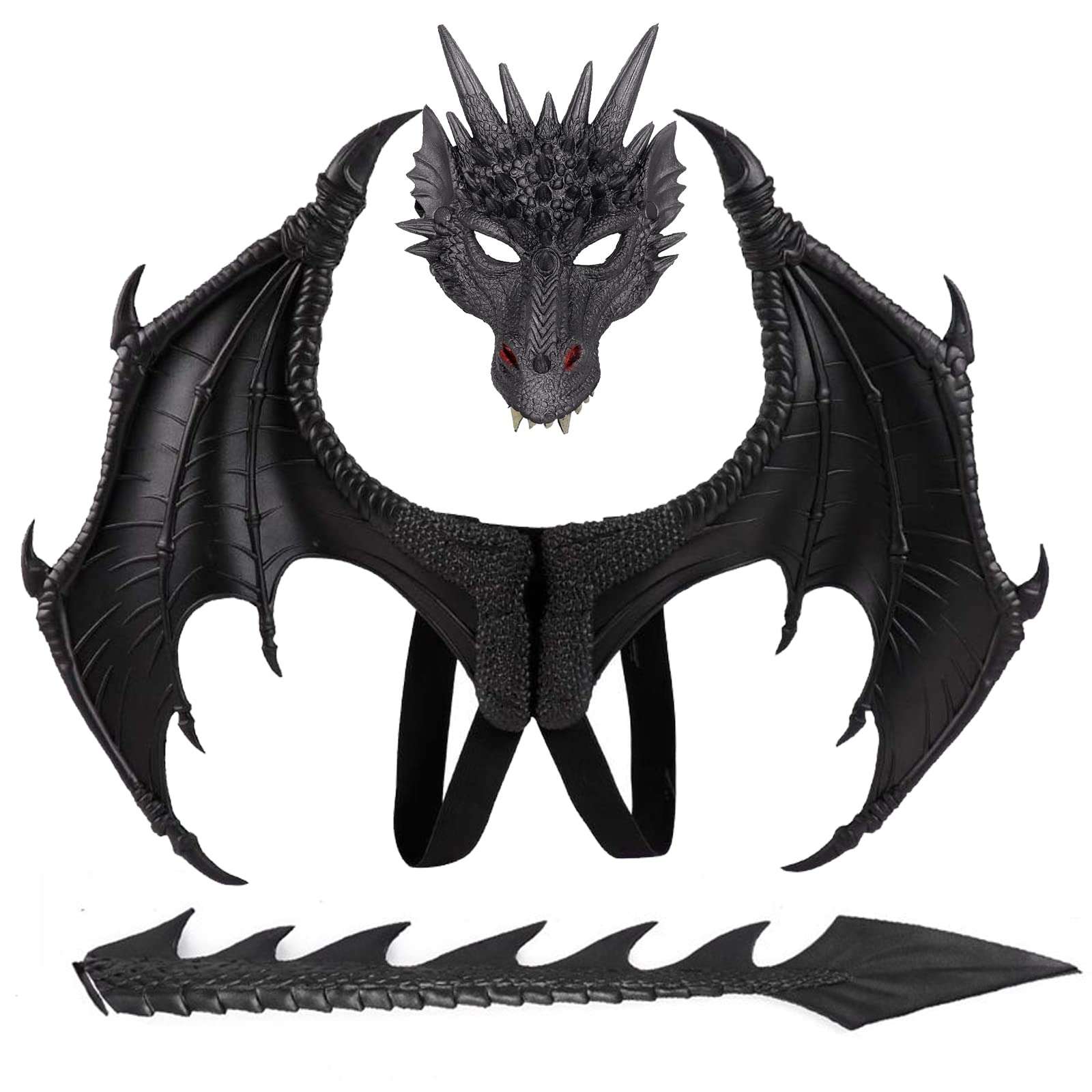 Mua Dragon Costumes Set Devil Wings Demon Tail Dino Mask for Halloween ...