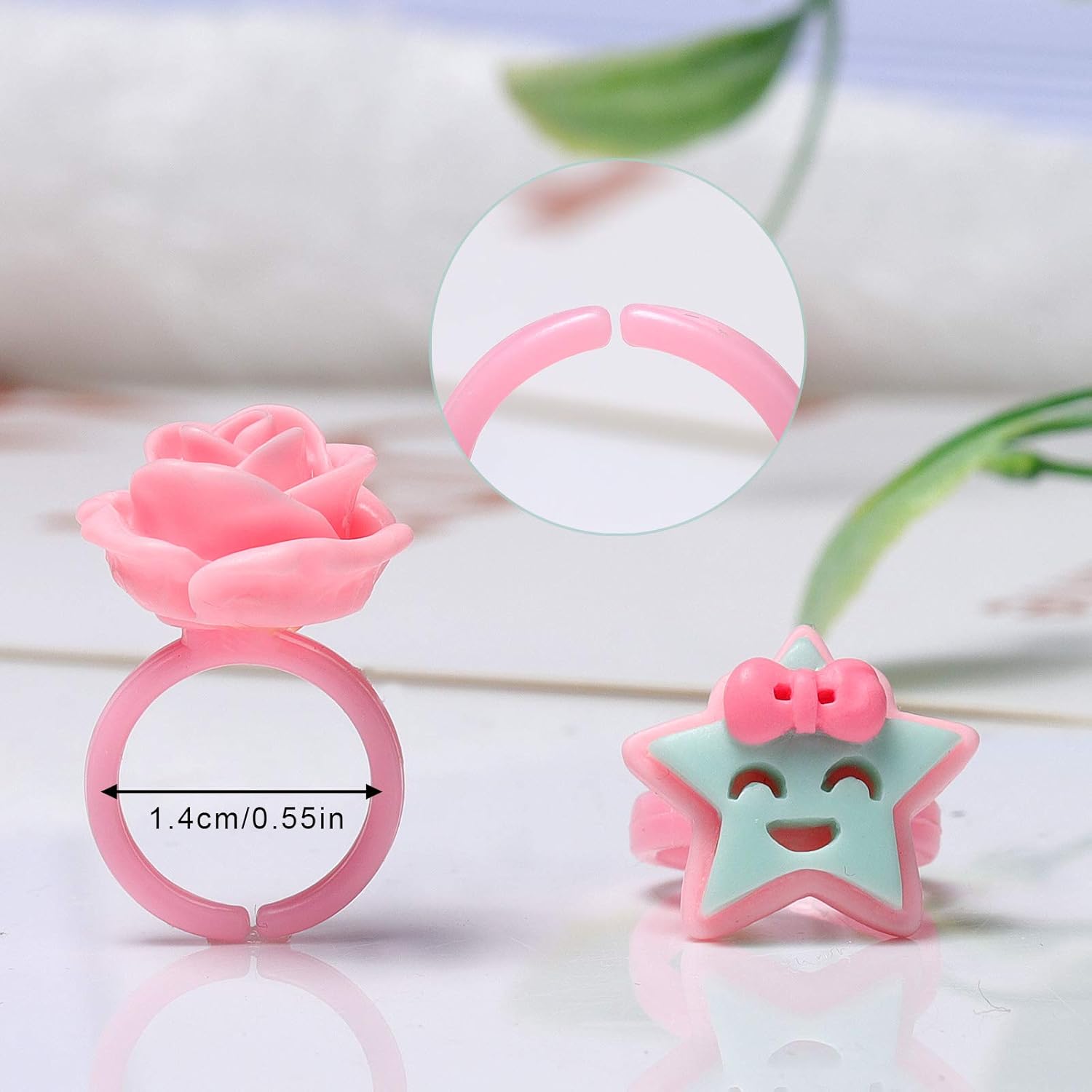 Wodasi 100Pcs Kids Rings, Rings for Girls with Box, Rings for Kids ...
