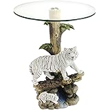 OK Lighting Animal 24" H Glass Top Color Sculpture End Table-Bear ...