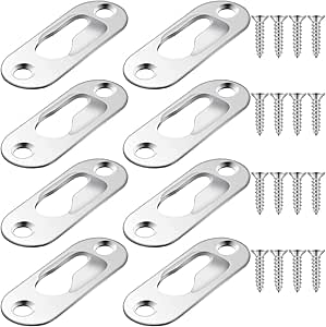 40 Pieces Single Hole Hanging Plates Metal Keyhole Hangers Keyhole ...