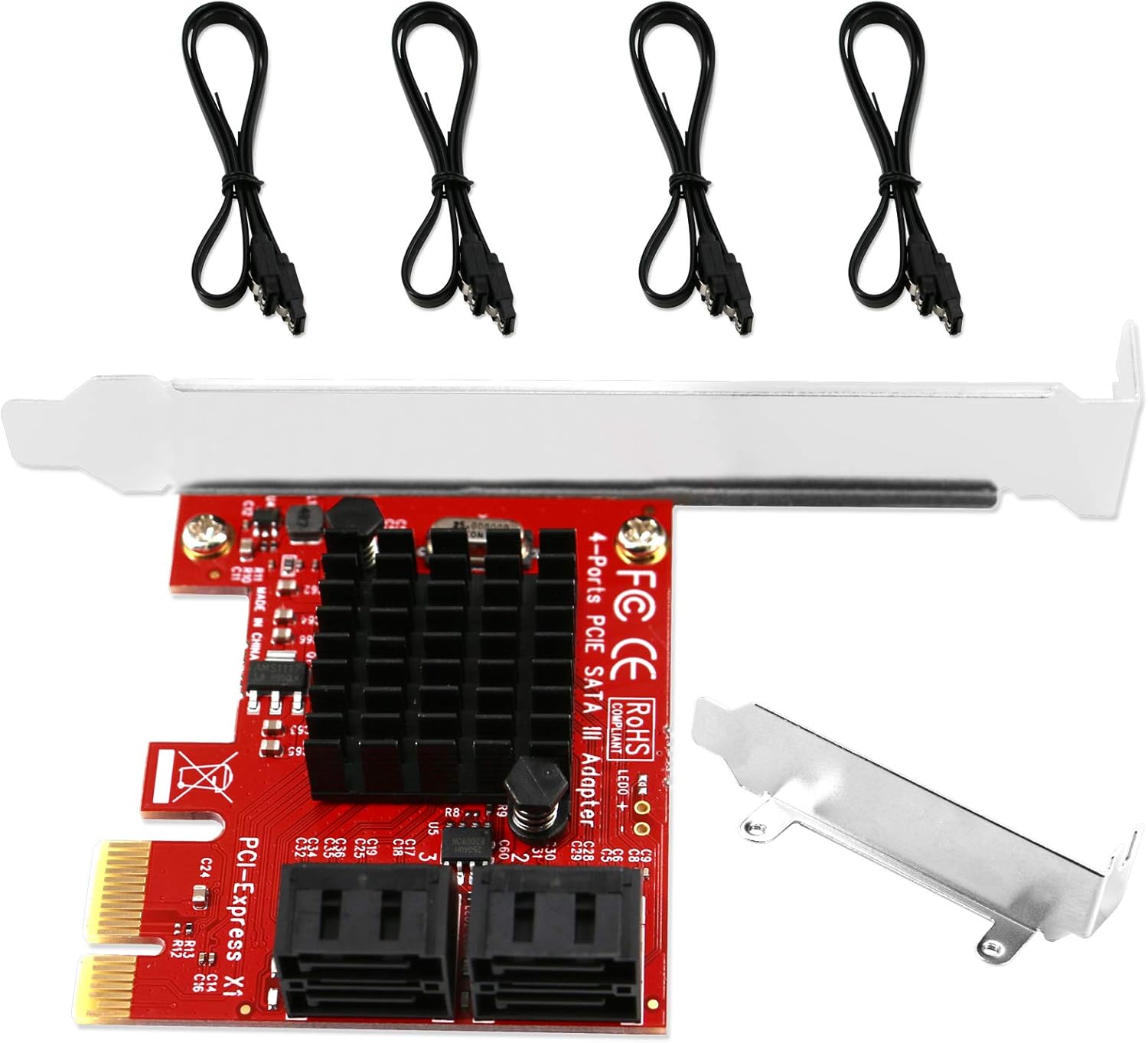 Amazon.com: FebSmart 4-Ports PCI Express to 6Gbps SATA 3.0 Expansion ...
