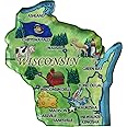 Amazon.com: Flagline Wisconsin - Acrylic State Map Refrigerator Magnet ...