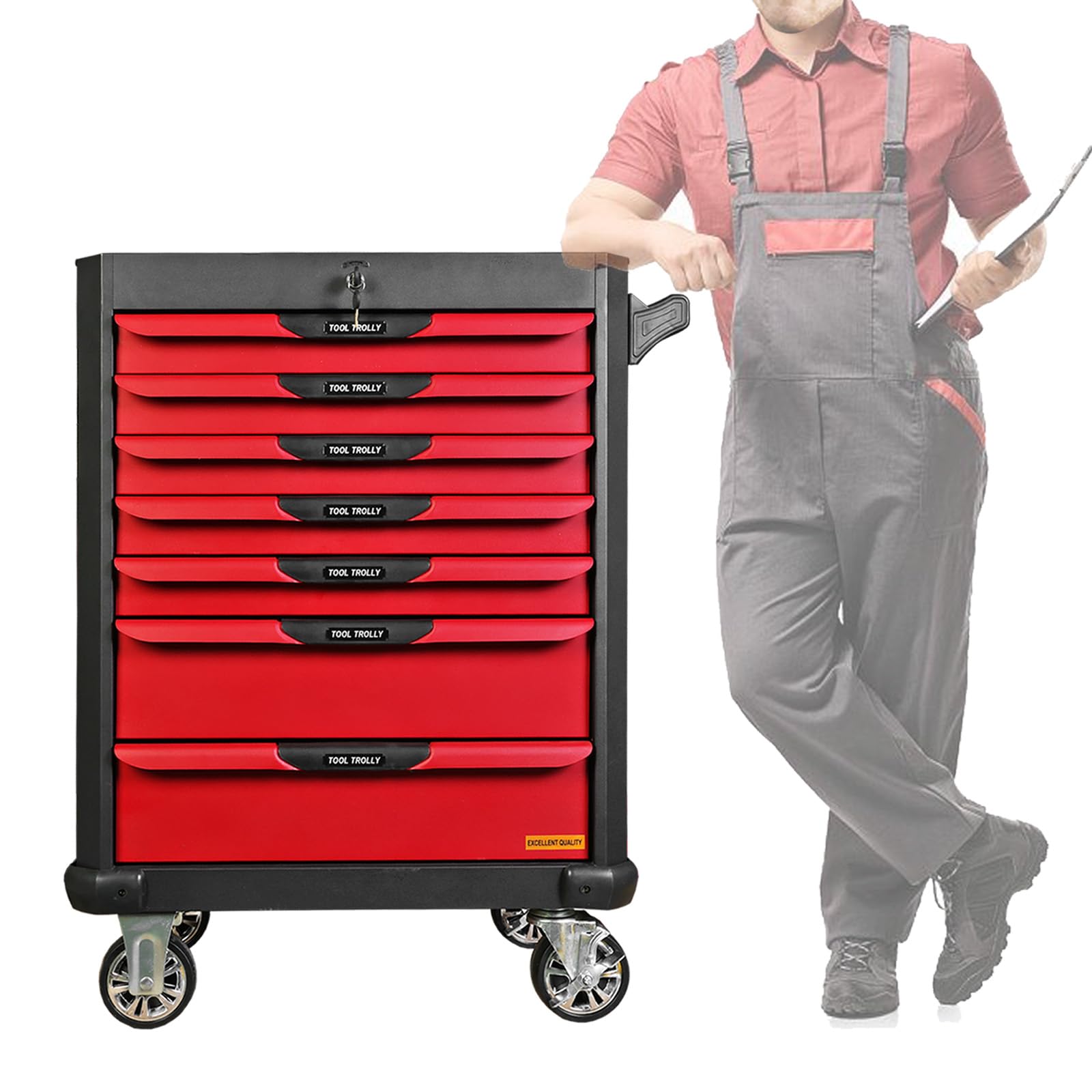 BIG RED ATW9907R Torin 7 Drawer Rolling Tool Chest: Multifunctional ...