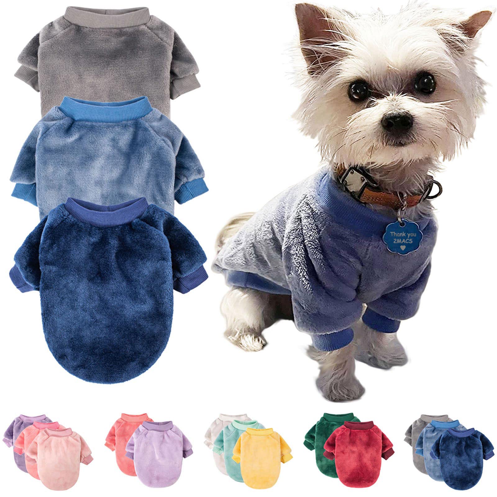 FabriCastle Small Dog Sweater, 3 Count, Dog Clothes, Dog Coat, Dog ...