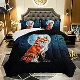 Amazon.com: AILONEN Fox Comforter Sets for Teens, Fox Cartoon Printed ...