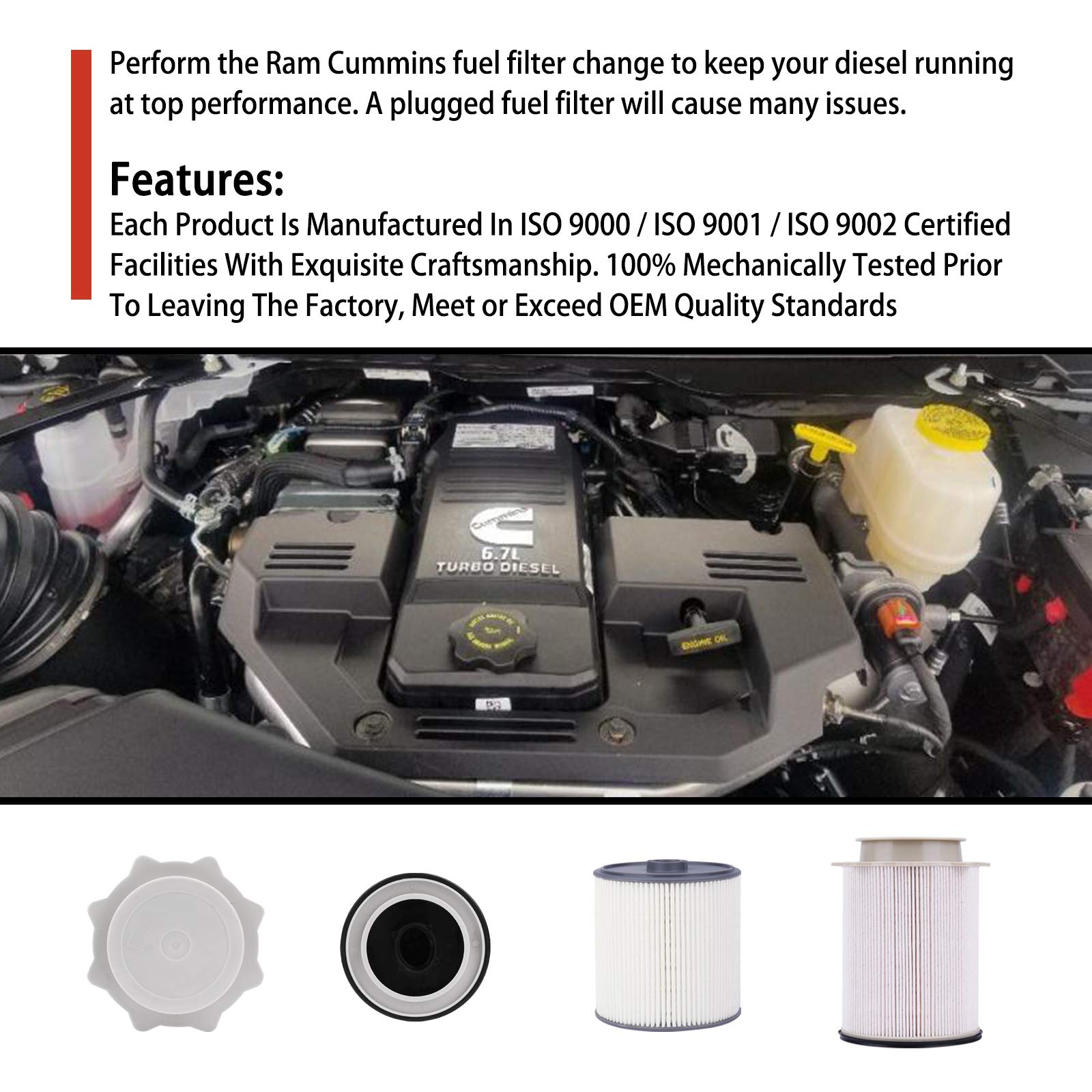 Mua 6.7 Cummins Fuel Filter Water Separator Set Fits for 2019 2020 2021 ...