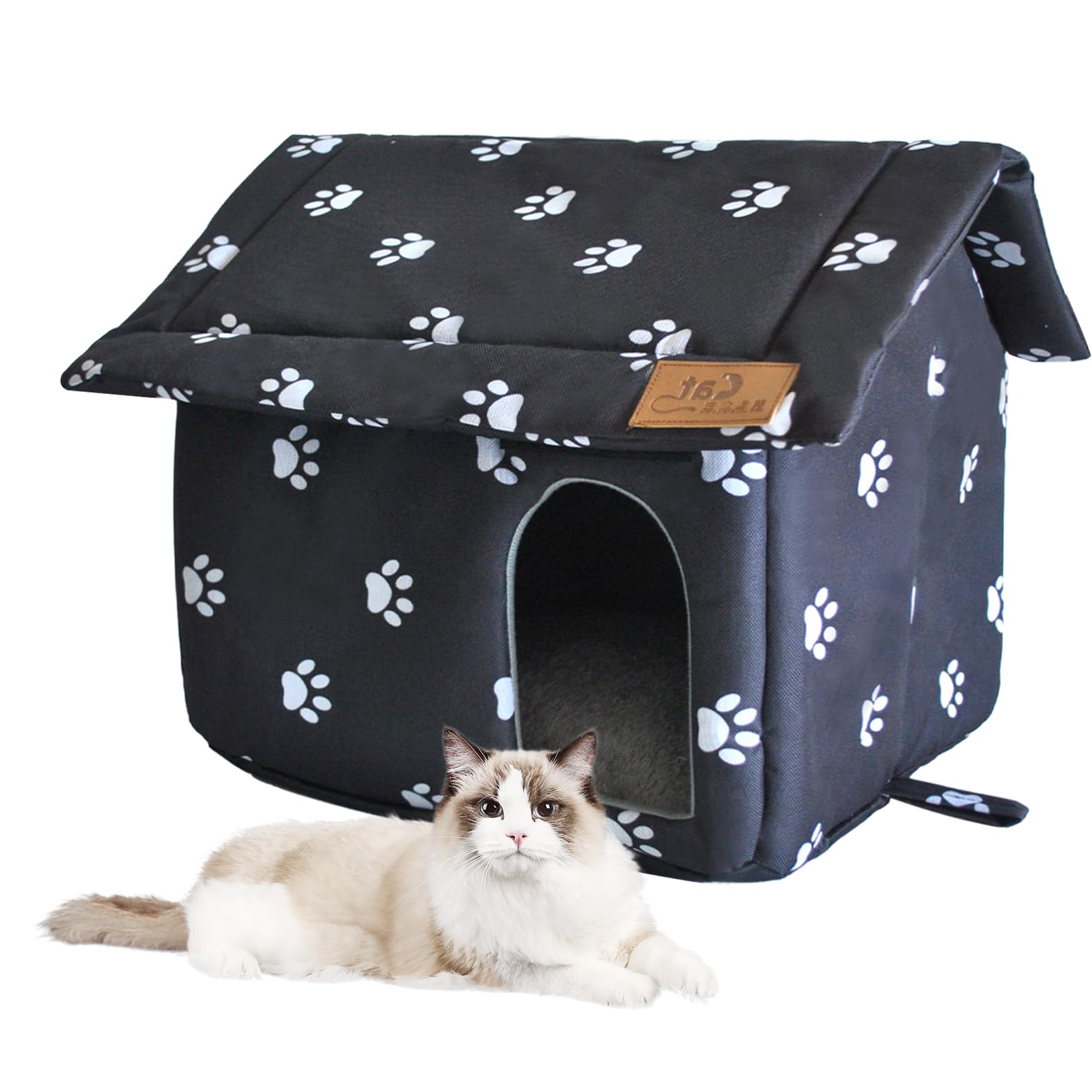MUYG Cat House for Outdoor,Weatherproof Warm Feral Cats Shelter Outside ...