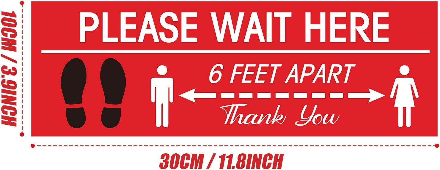 15 Pieces Rectangle Social Distance Floor Decals, Safety Floor Sign ...