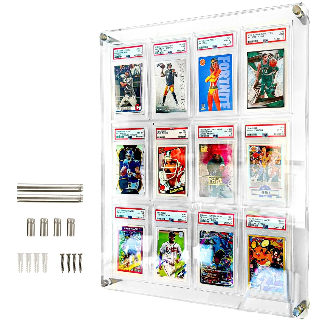 ELITIK Acrylic Card Display Case for Graded Cards, Holds 12 PSA, CSG ...