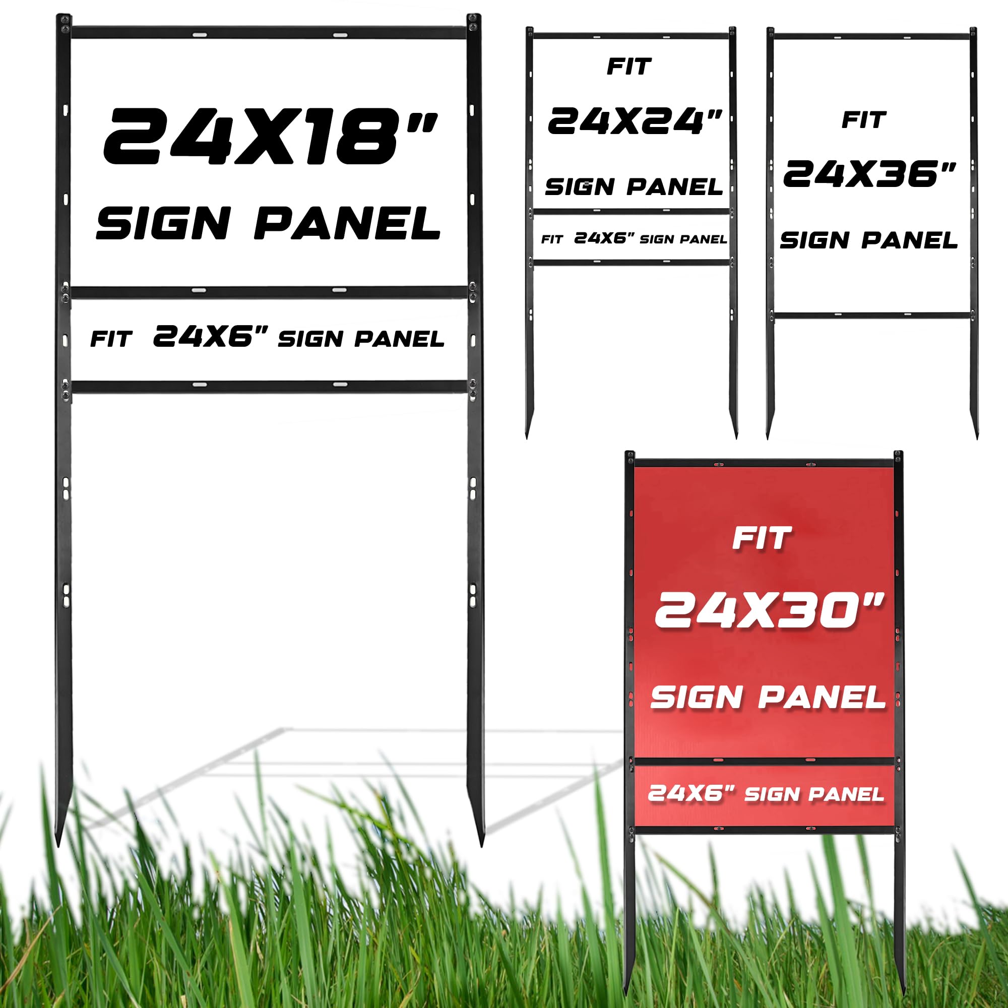 ICITYWALL 1 pack Metal Yard Sign H-Frame, 24"W x 18/24/30/36"H ...