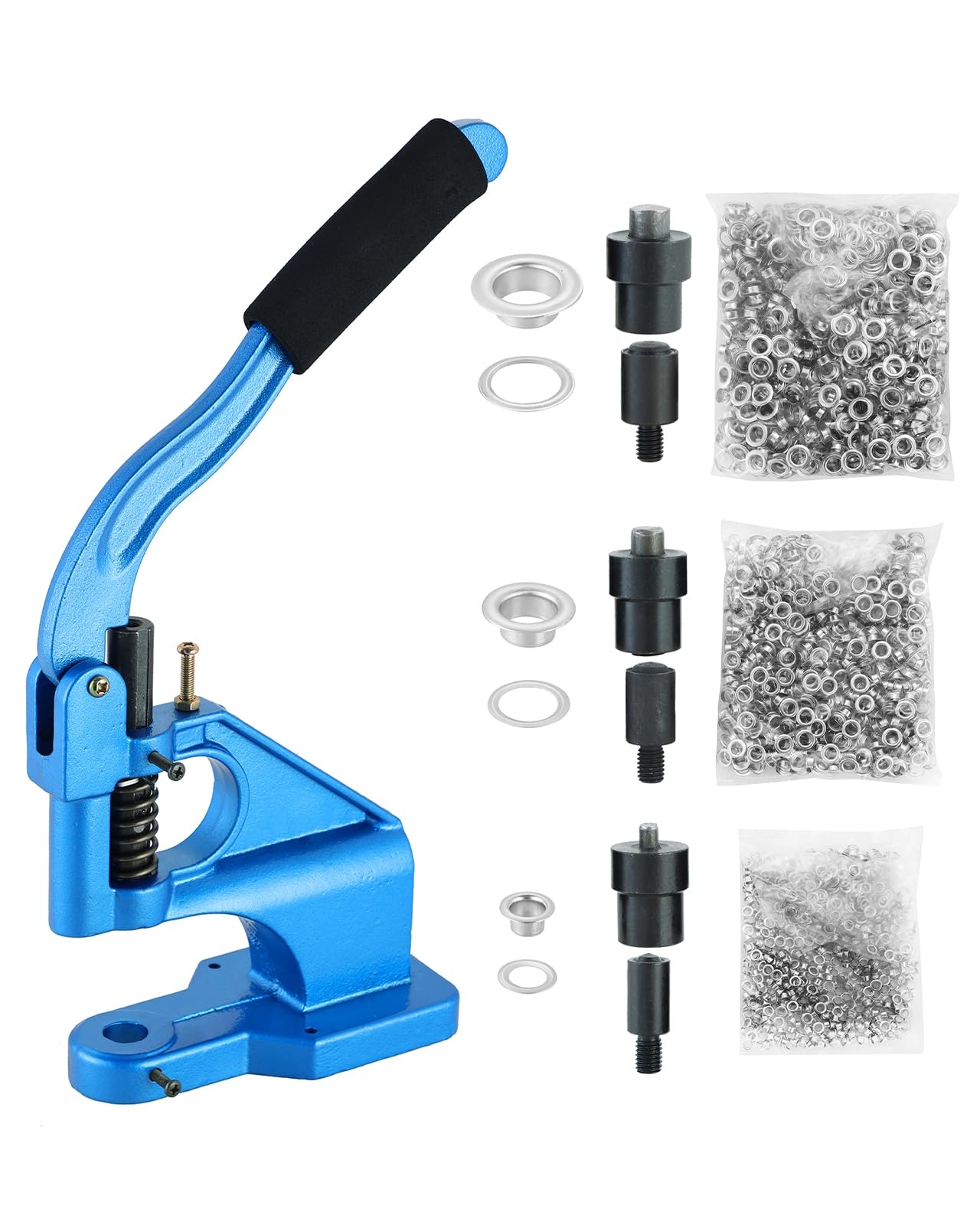 weyleity Heavy Duty Hand Press Grommet Machine | 3 Dies Grommet Tool ...