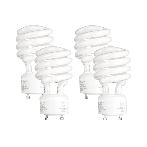 KOR (Pack of 4) 23 Watt CFL Spiral - GU24 Base - (100W Equivalent) - T2 ...