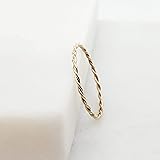 Amazon.com: Solid 14k Gold Thin Stacking Ring : Handmade Products