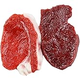 Amazon.com: DOITOOL 2PCS Play Food, Artificial Fake Steak, Prop Food ...