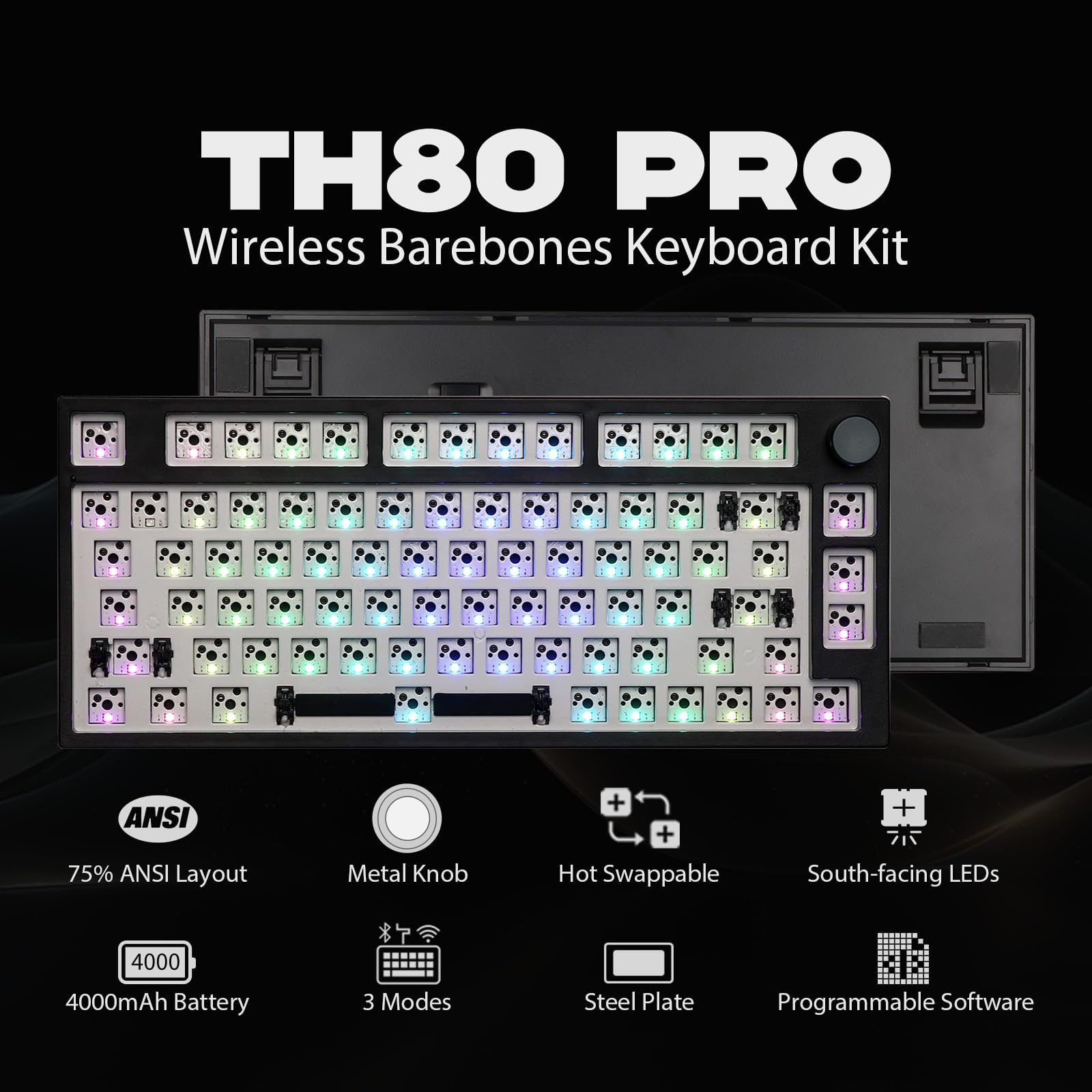 Mua EPOMAKER TH80 Pro Wireless Barebones Keyboard Kit, 75% Hot Swap ...
