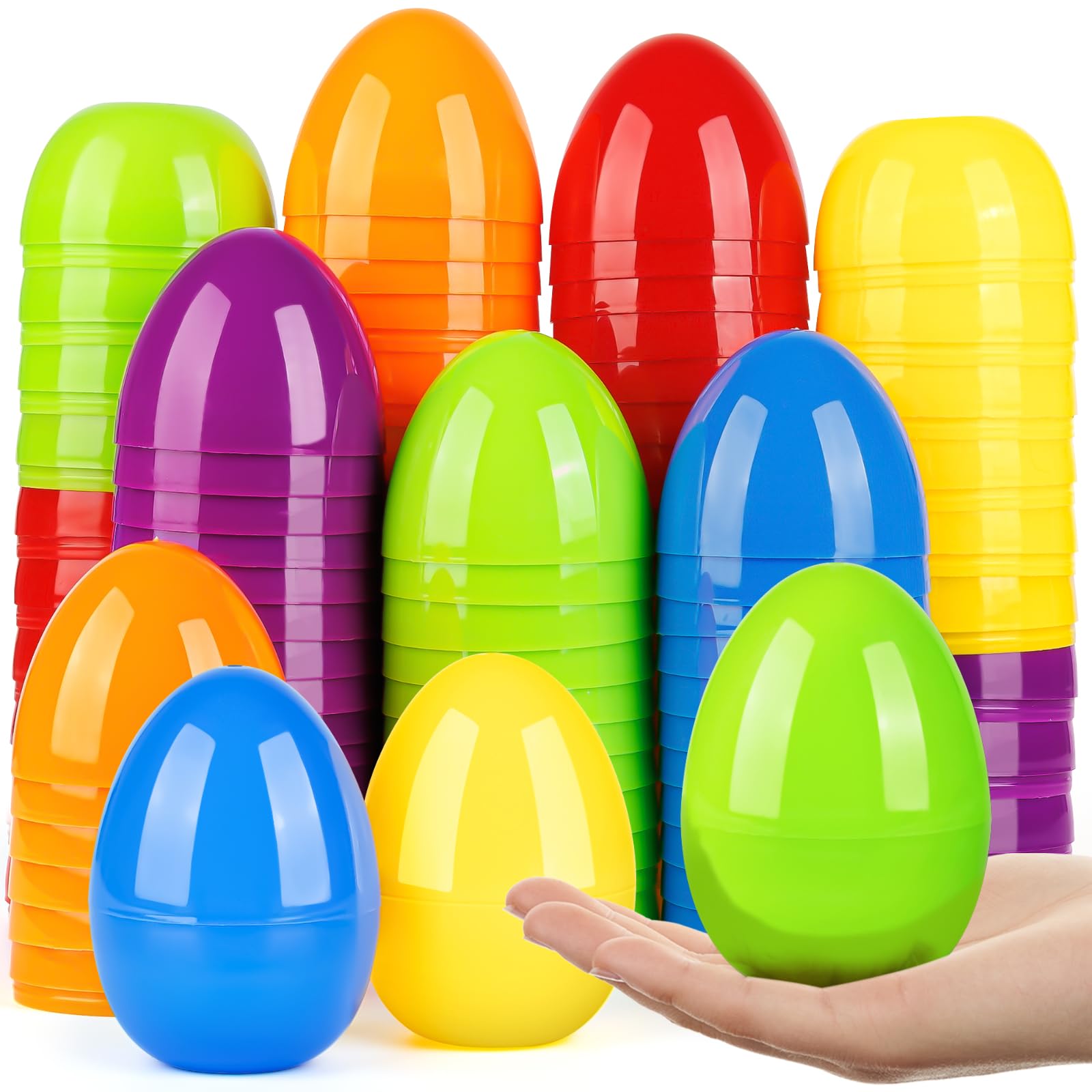 V-Opitos 3.5'' Big Fillable Plastic Eggs, 36 PCS Bulk Empty Easter Eggs ...