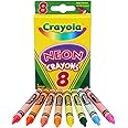 Amazon.com: Crayola Neon Crayons, Coloring Book Supplies, Gift for Kids ...