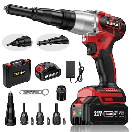 TaskStar Cordless Rivet Gun, [2023 Upgraded] 2-in-1 Cordless Rivet Nut ...