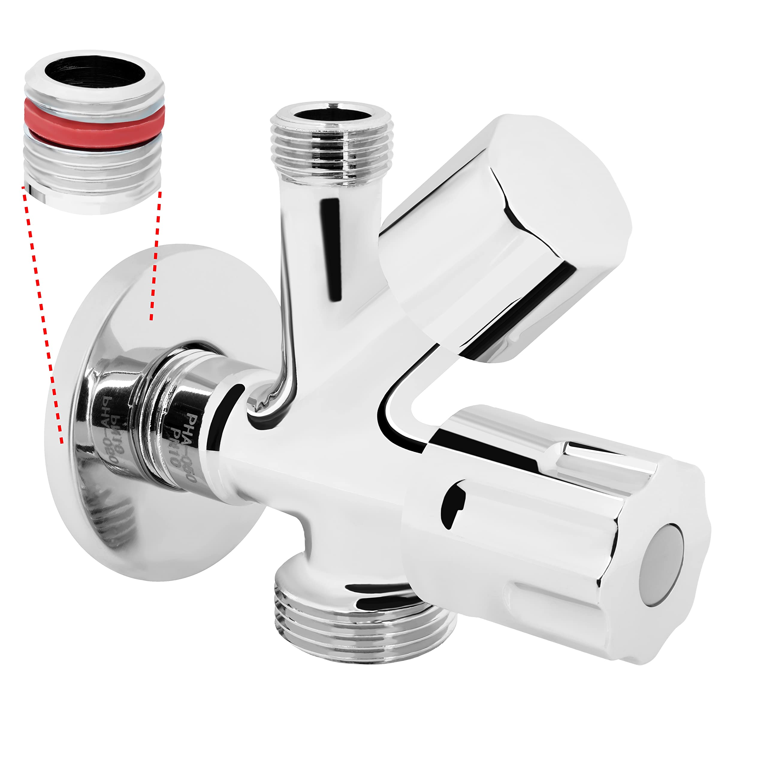 Mua Konst-Install Combination Angle Valve Self-Sealing 1/2 x 3/8 x 3/4 ...