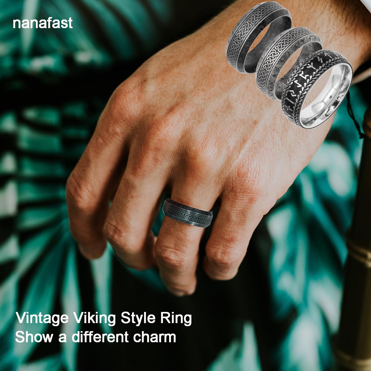 Nanafast Viking Ring For Men, Celtic Knot Rings For Men Women, Titanium ...