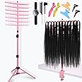 Amazon.com : poipoilu Height Adjustable Braiding Hair Rack 168 pegs ...