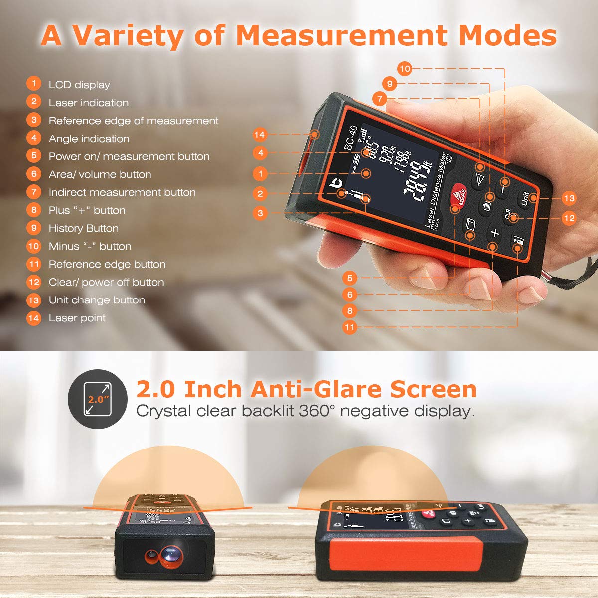 Measuring & Layout Tools Upgraded LCD Screen Electronic Bubble Level ...