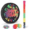 Amazon.com: Deekin Small Neon Birthday Piñata Glow Happy Birthday ...