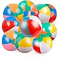 Amazon.com: Coogam Inflatable Beach Ball Classic Rainbow Color Birthday ...