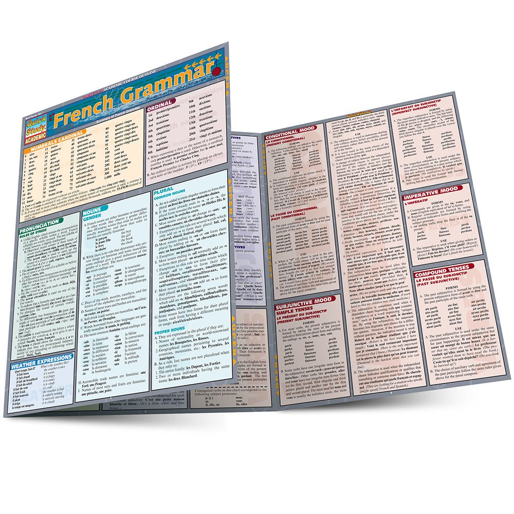 Mua French Grammar: a QuickStudy Laminated Reference Guide French ...