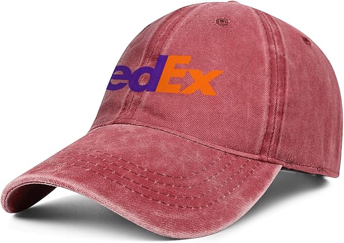 Men/Womens Red FedEx-Office-FedEx-Ground-Logo- Plain Adjustable Peak ...