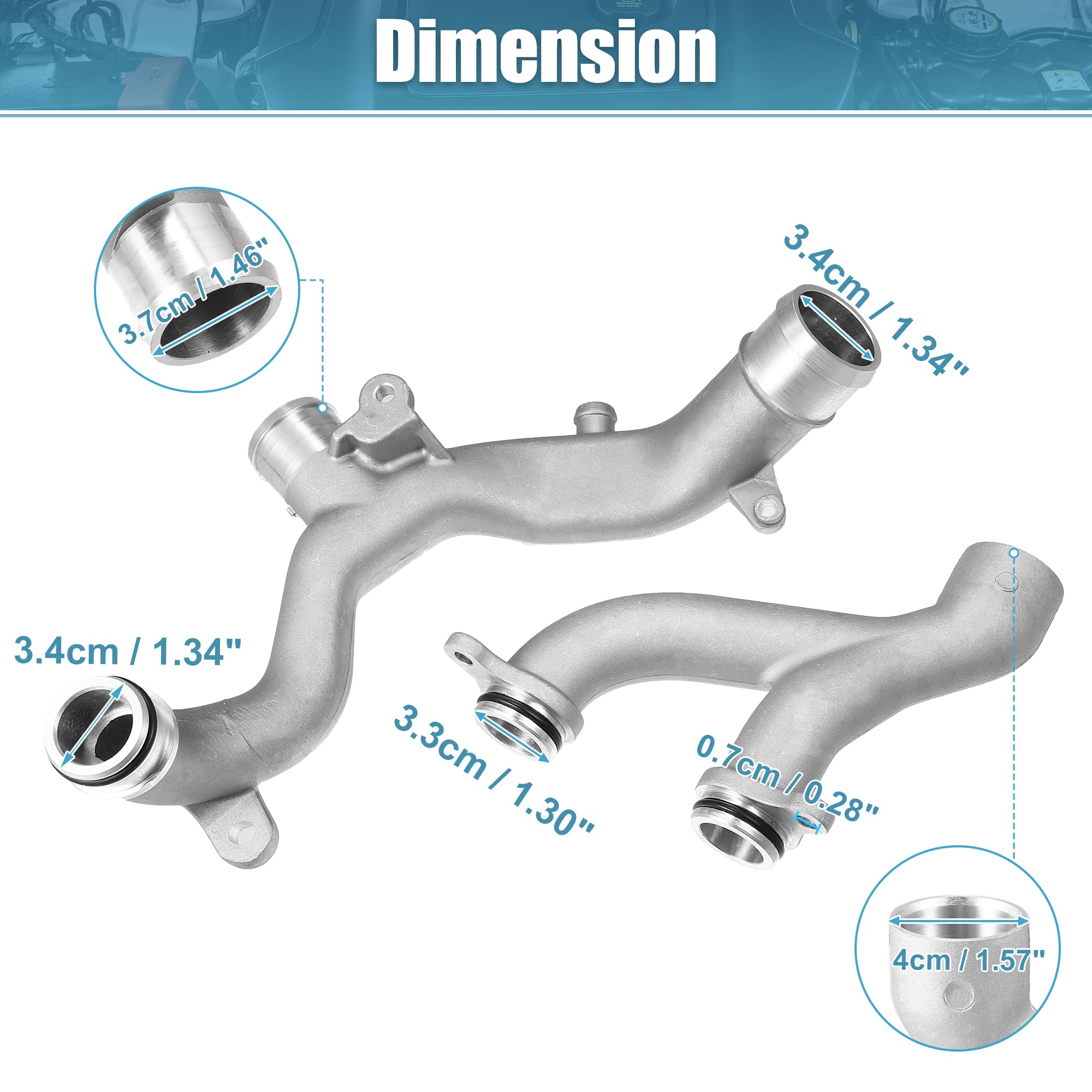 Mua X AUTOHAUX 1 Set Aluminum Thermostat Top Crossover Hose Coolant Pipe Water Outlet for Land ...