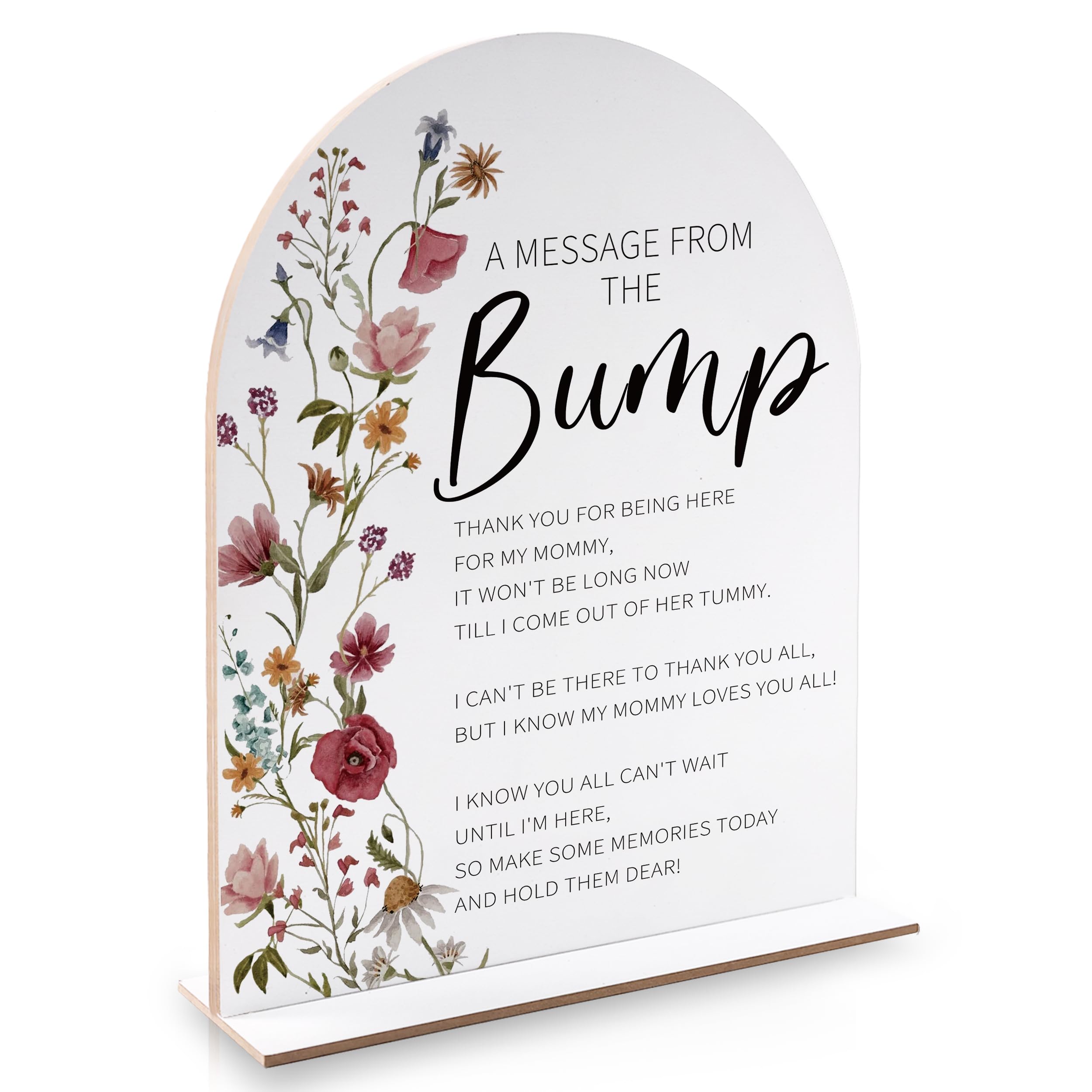 Floral Style A Message From The Bump Sign, Baby Shower Signs, 8"x 10 ...