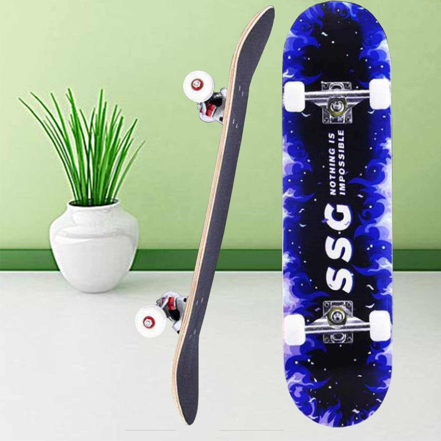 Aceshion Skateboards Adult 31″X8″ Inch Maple Wood Teenagers Double ...