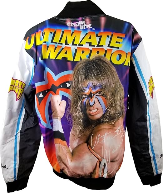 The Ultimate Warrior WWE Legends Fanimation Chalkline Jacket-S Black ...
