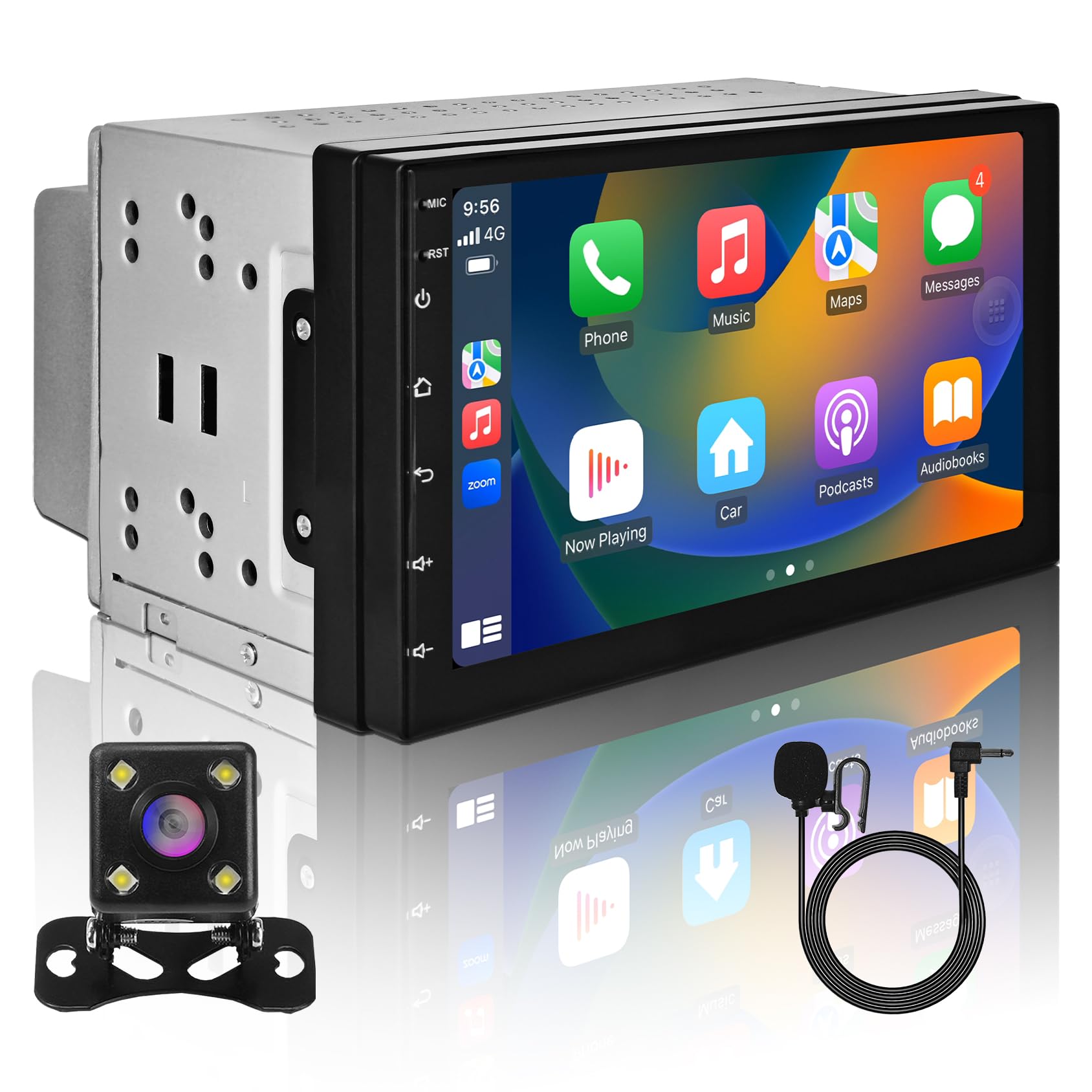 WENMENGDE 7inch Double Din Car Stereo with CarPlay Android Auto Android ...