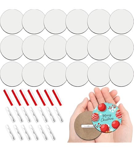 Knitgrip 25 Pcs Sublimation Buttons Blanks With Pins 1.5 Inch