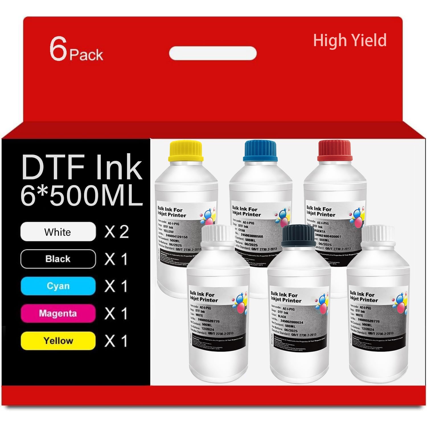 DTF Ink 500ML x 6 Refill for Epson DTF Printers with Printhead ET-8550 ...