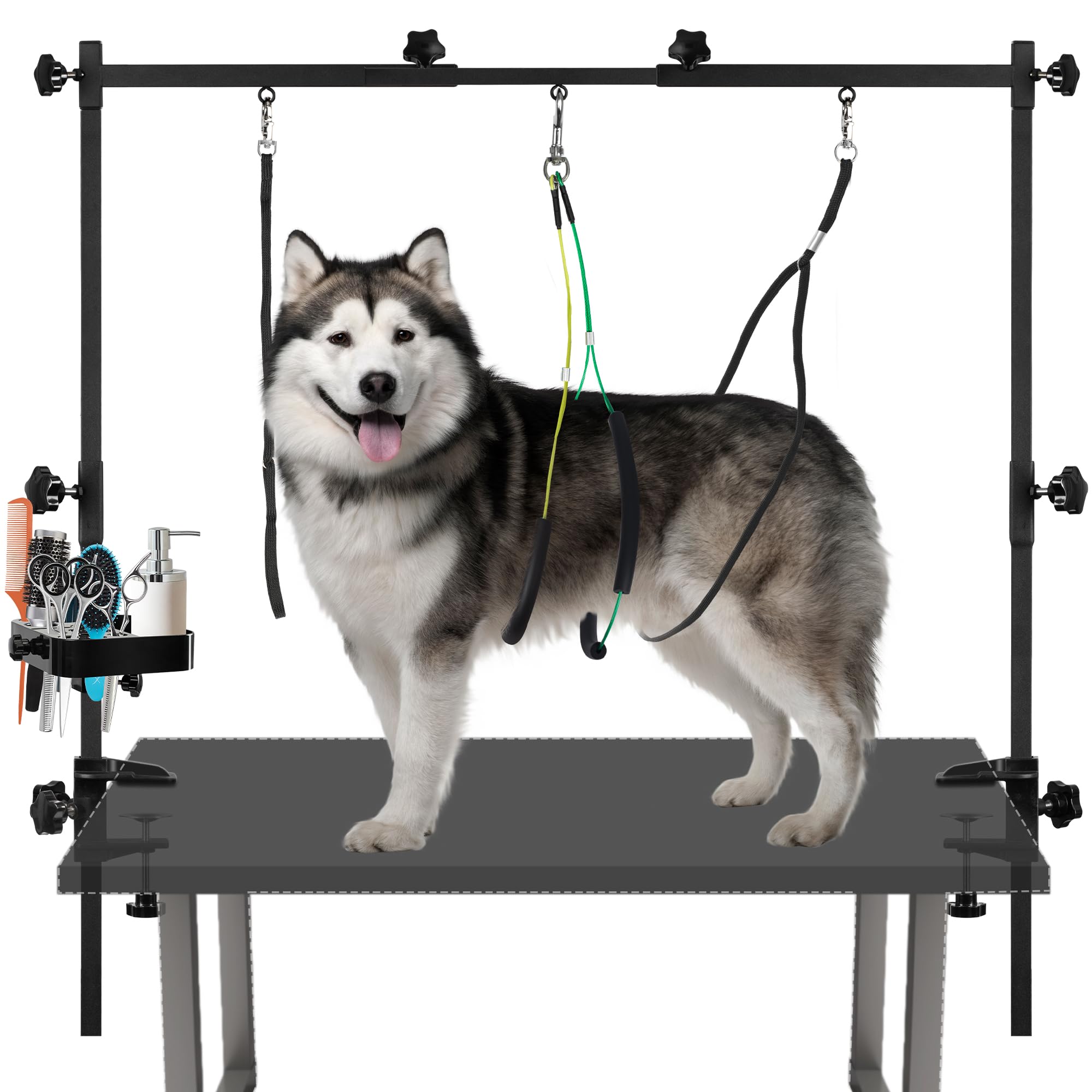 H-Shape Dog Grooming Arm with Grooming Tool Tray, Pet Grooming Table ...
