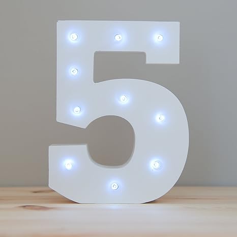 Up In lights Decoartive LED Birthday White Wooden Age Numbers - Number ...