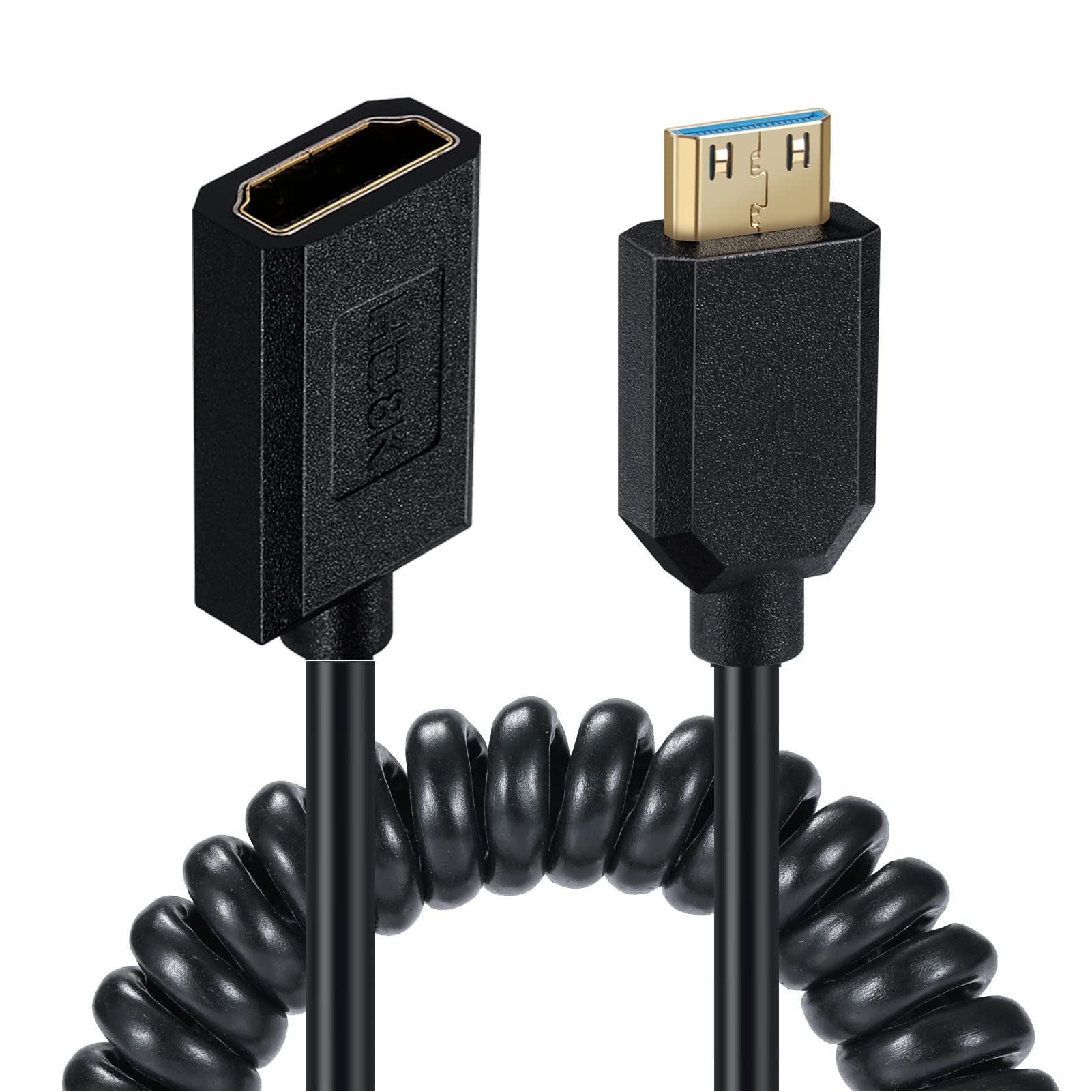 MOTONG 8K HDMI to Mini HDMI Cable 2.1 Version, Coiled Gold-Plated Mini ...