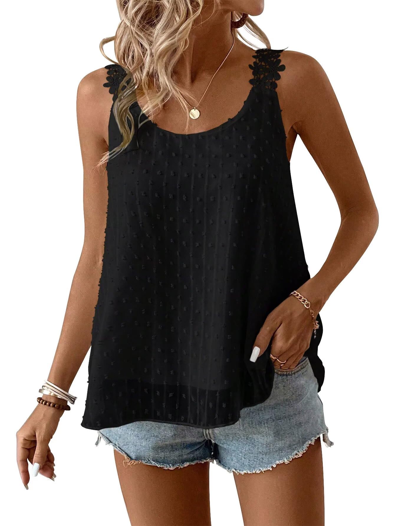 Falechay Camisole Tops for Women Trendy Casual Summer Crew Neck ...