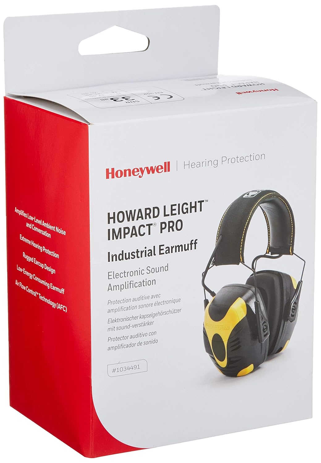 Honeywell 1034491 Howard Leight Impact Pro Industrial Ear Defender, SNR ...