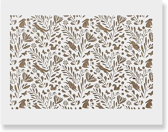 Amazon.com: Forest Pattern Wall Stencil - Reusable, Durable, Laser Cut ...